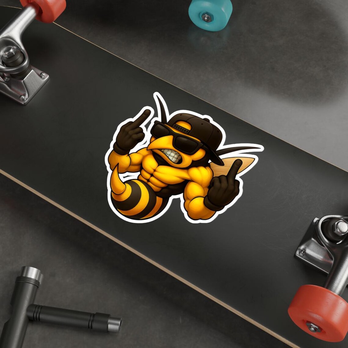Angry Wasp Sticker, Angry Bee Sticker, Cool Bee Die-cut Stickers, Funny ...