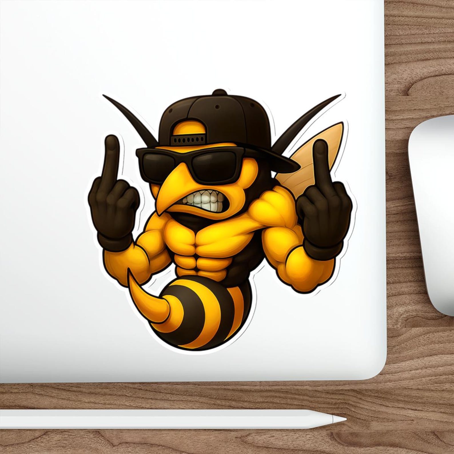 Angry Wasp Sticker, Angry Bee Sticker, Cool Bee Die-cut Stickers, Funny ...