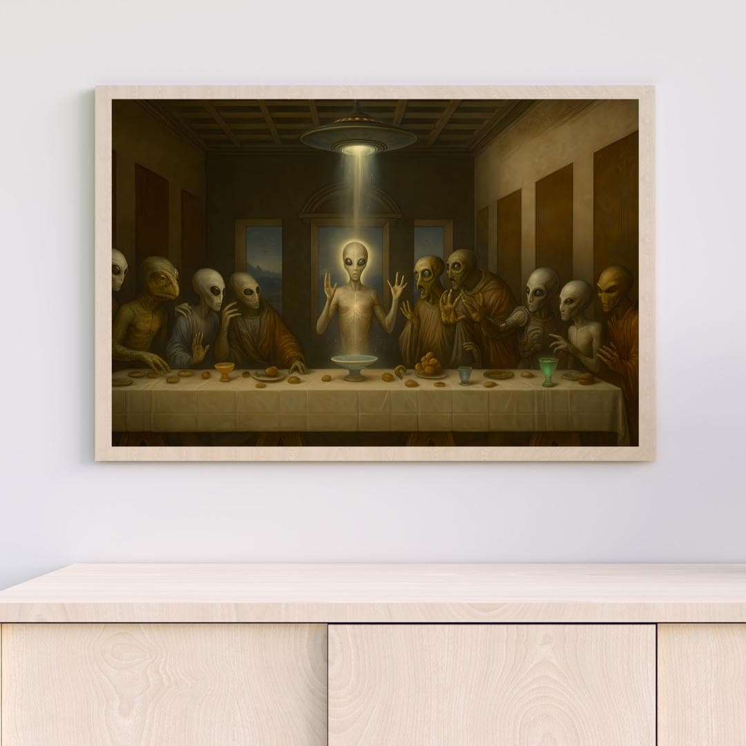 Alien Last Supper Art, Sci-fi Wall Art, Alien Art Print ...