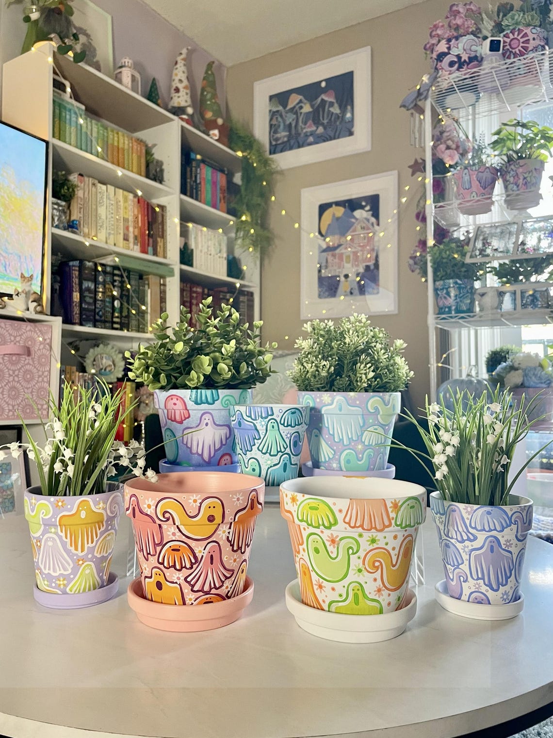 Hand-painted Decorative Ghost Pot - Indoor Planter | Unique Home Decor ...