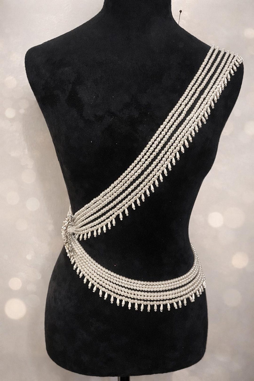 Luxury Multi-layer Pearl Shoulder & Waist Body Chain – Bridal Statement ...