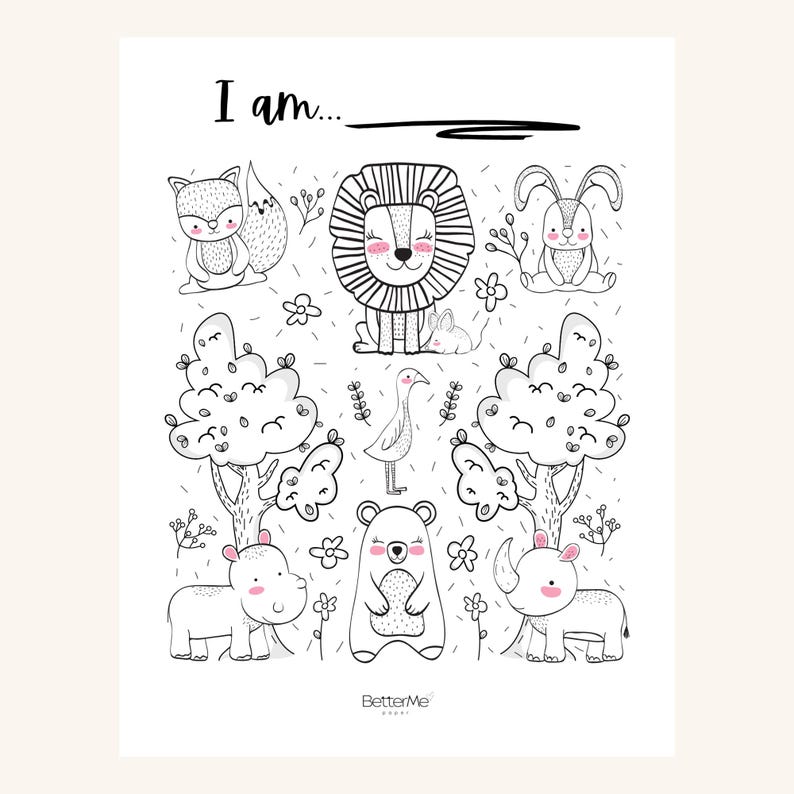 Positive Affirmations for Kids, 11-page Printable Coloring Book ...
