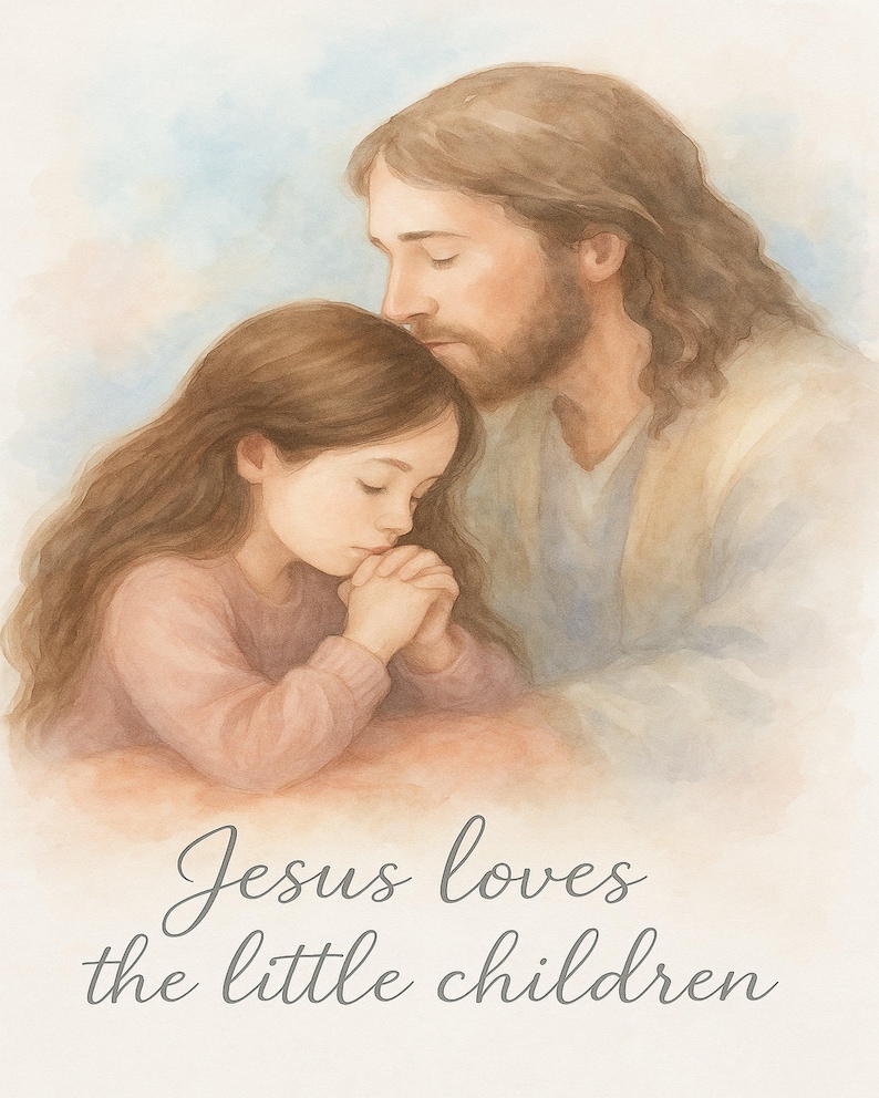 Jesus Loves the Little Children – Christian Wall Art Printable | Jesus ...