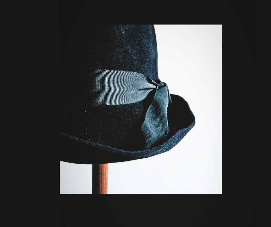 Black-ish Squashed Peachbloom Hat With Vintaged Grosgrain - Etsy