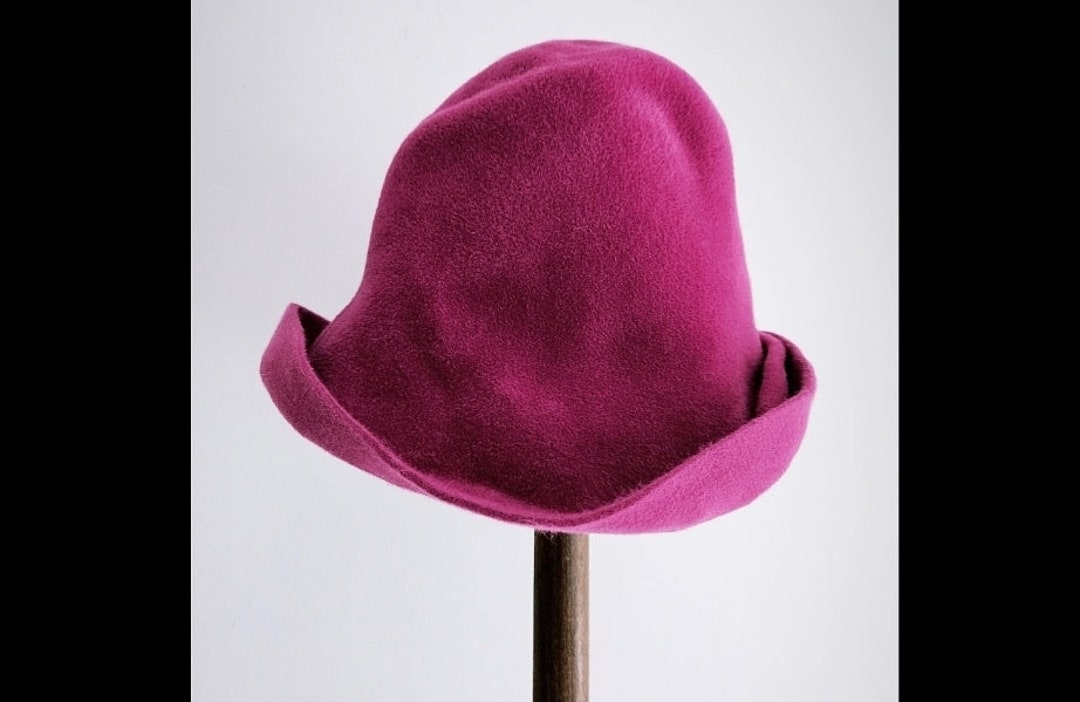 Soft Hot Pink Battered Hat .. - Etsy