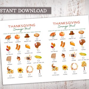 Thanksgiving Scavenger Hunt, Funny Family Thanksgiving Game, Printable ...