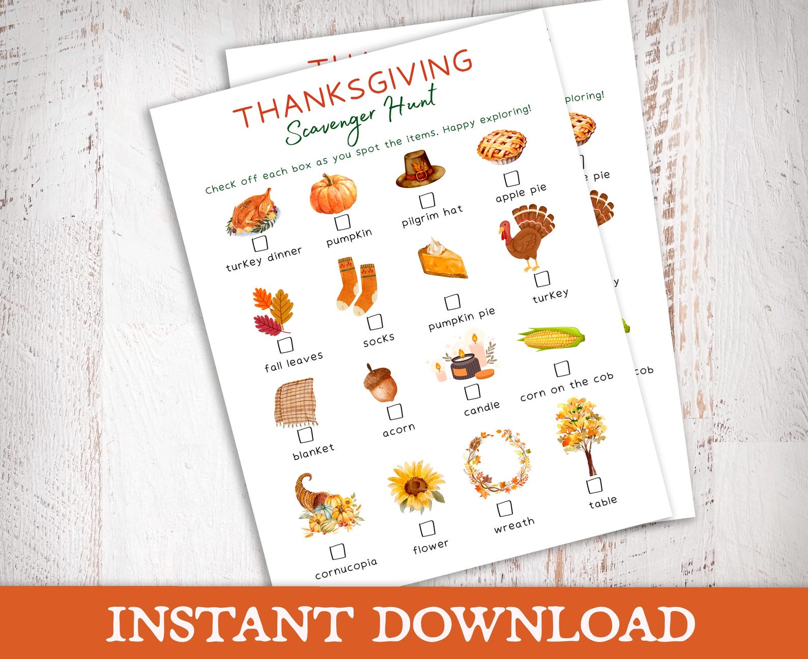 Thanksgiving Scavenger Hunt, Funny Family Thanksgiving Game, Printable ...