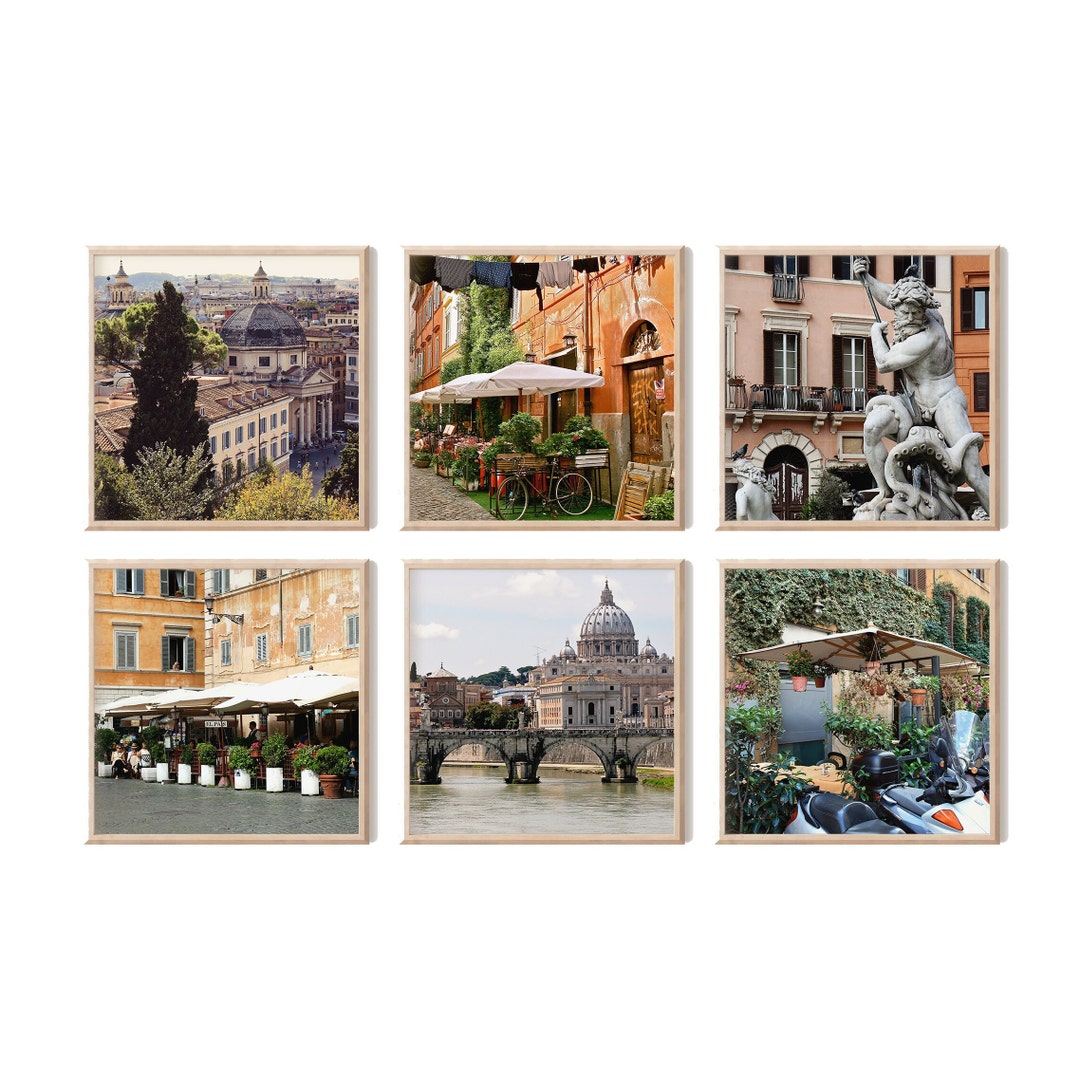 Rome Photography Set of Six Prints - Italian Gallery Wall Art - Italy ...