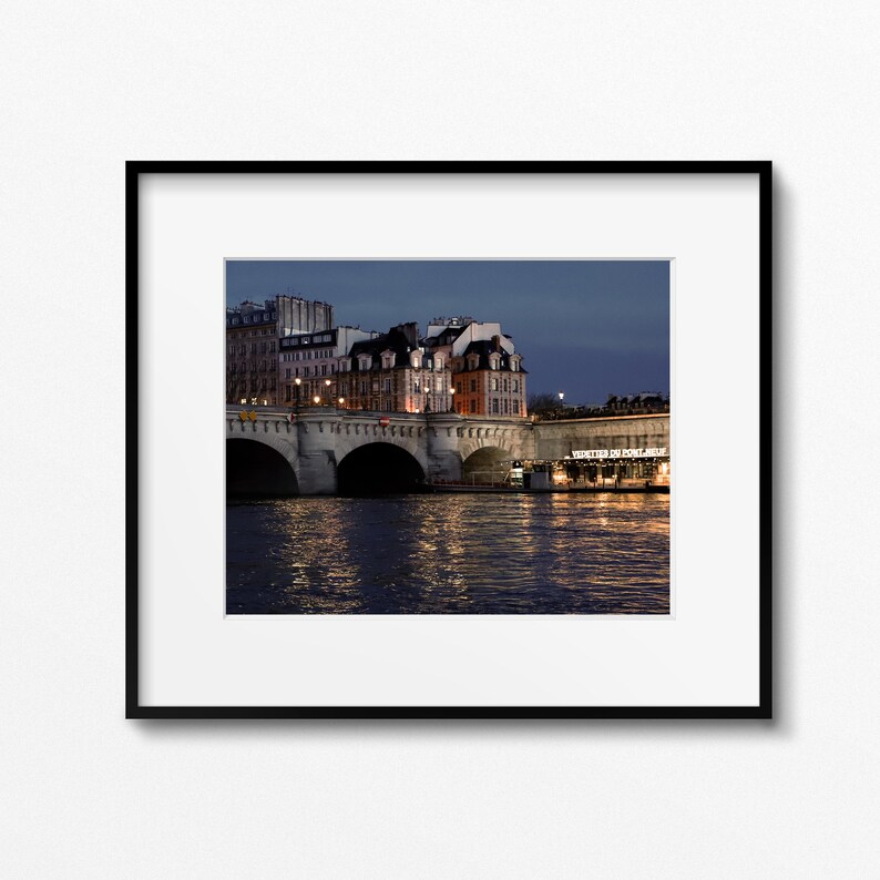 Pont Neuf Night Photography Print, Seine River, Parisian Home Decor - Etsy