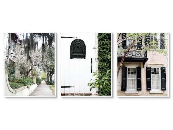 Southern Print Set Three Vertical Photographs Green and | Etsy