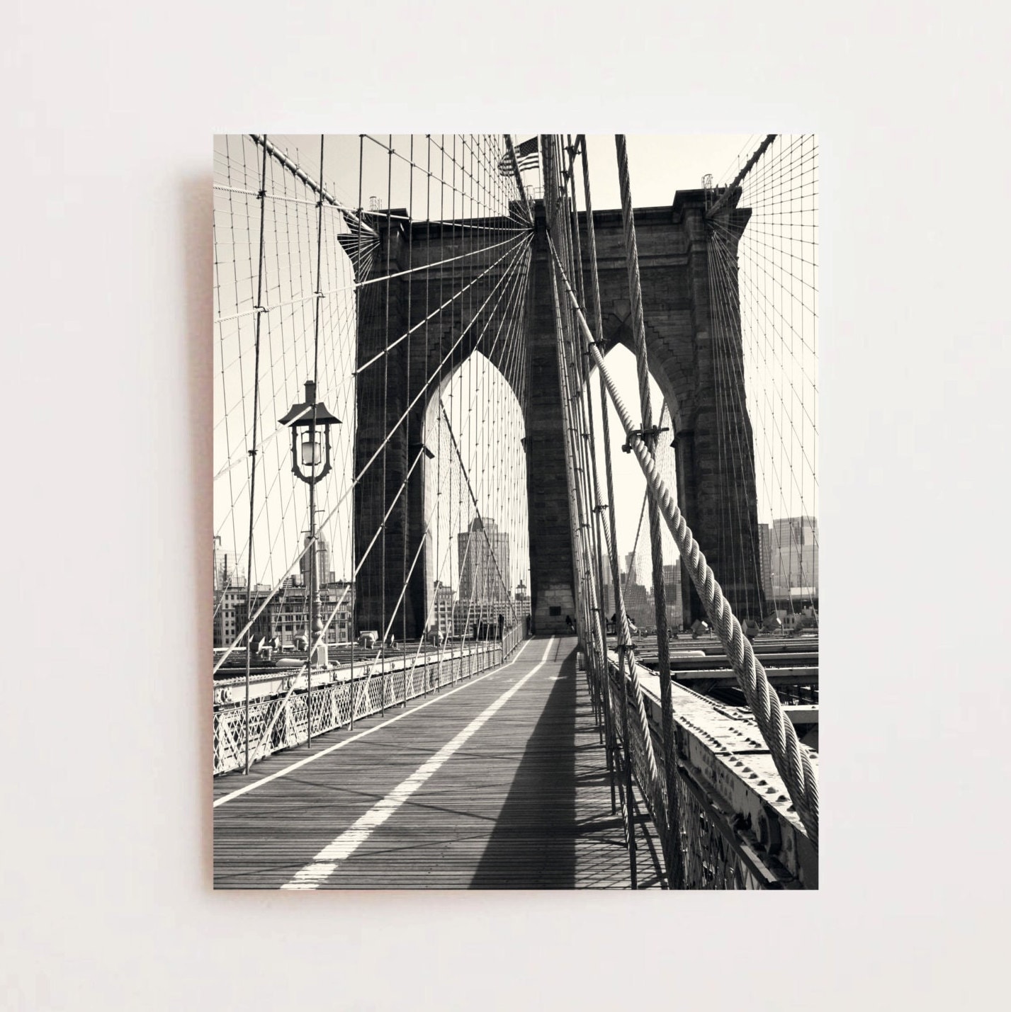 Brooklyn Bridge Black And White Drawing