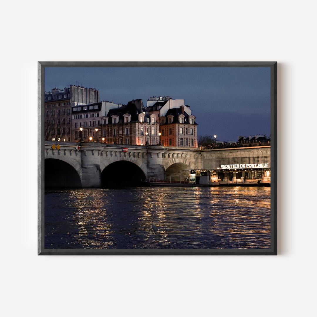 Pont Neuf Night Photography Print, Seine River, Parisian Home Decor - Etsy