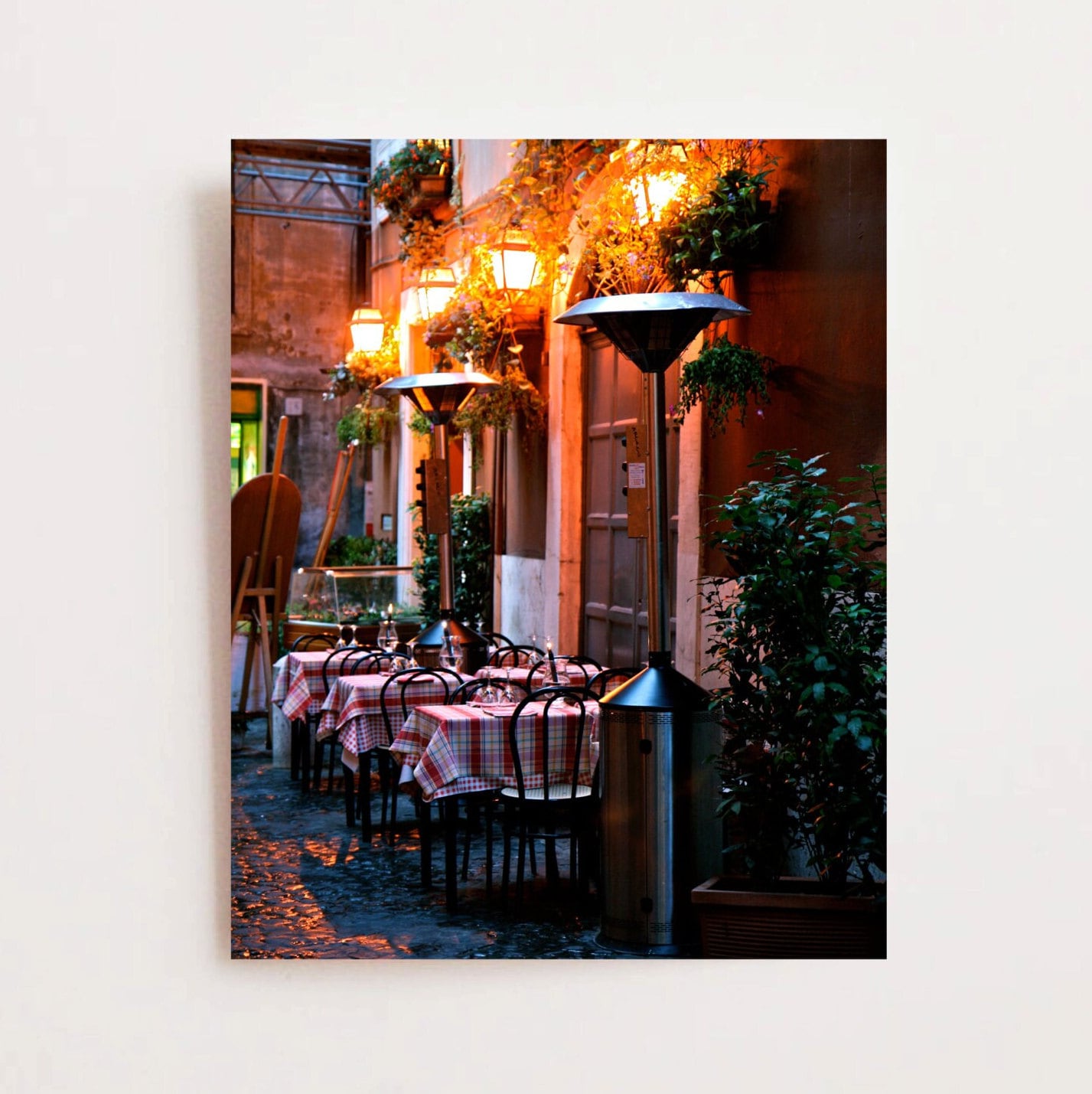 Italian Outdoor Cafe At Night