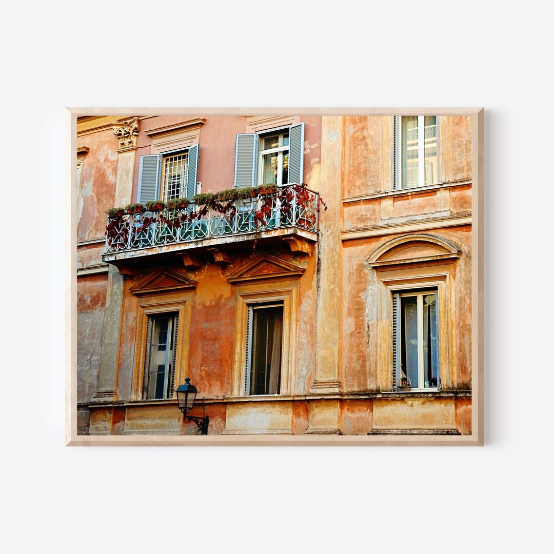 Rome Photography, Italy Wall Art. Balcony Print, Rome Architecture ...