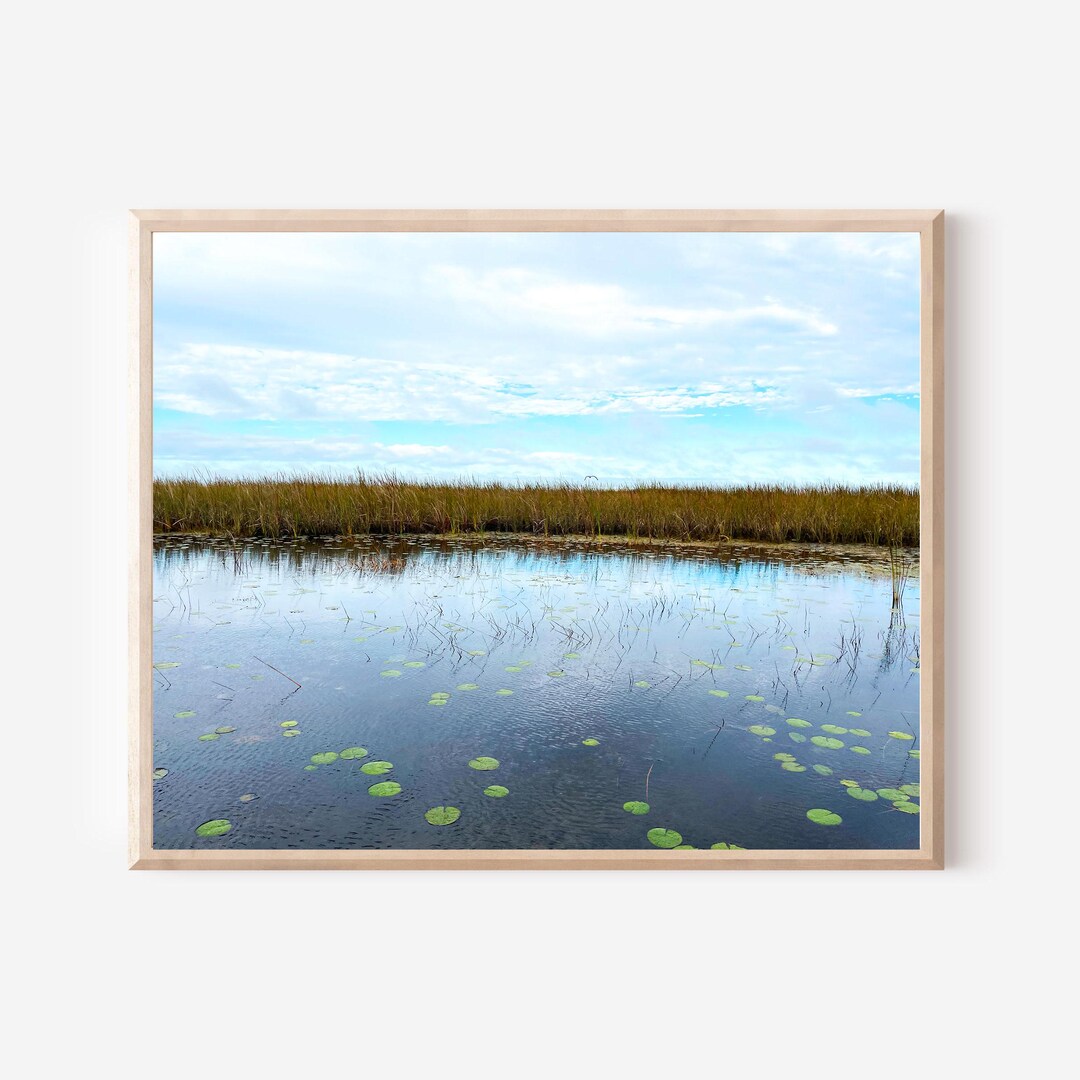 Tranquil Water Reflection Print, Minimalist Nature Photography for Calm ...