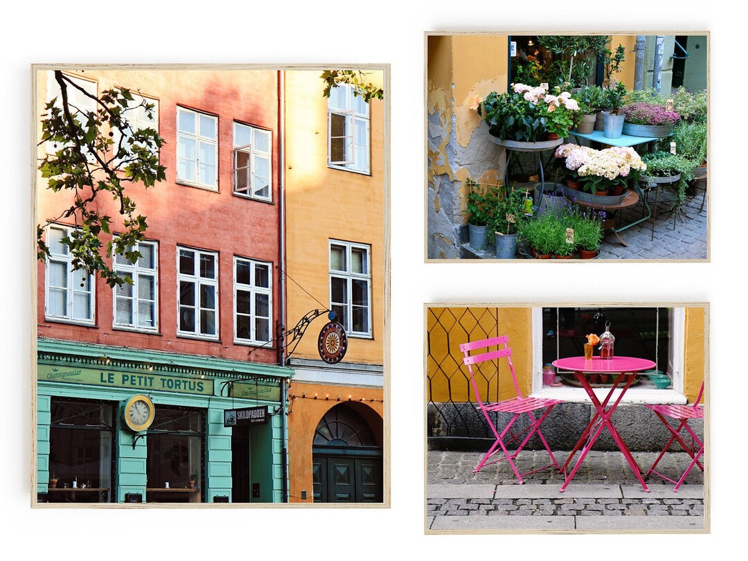 Copenhagen Denmark Photography Print Set 3 Colorful Danish - Etsy