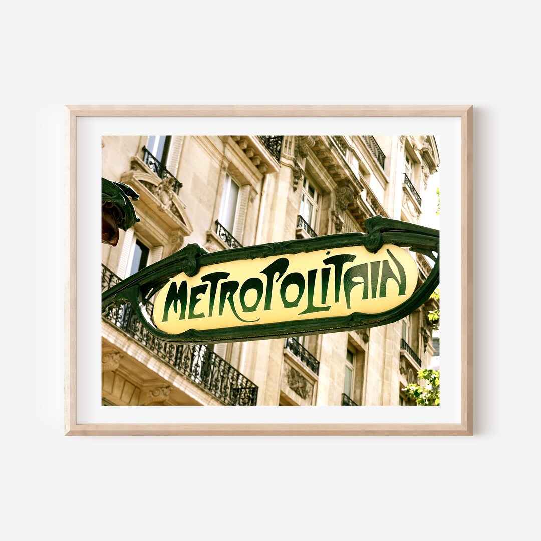 Paris Photography Print, Metro Sign Photo, Metropolitain, Art Nouveau ...