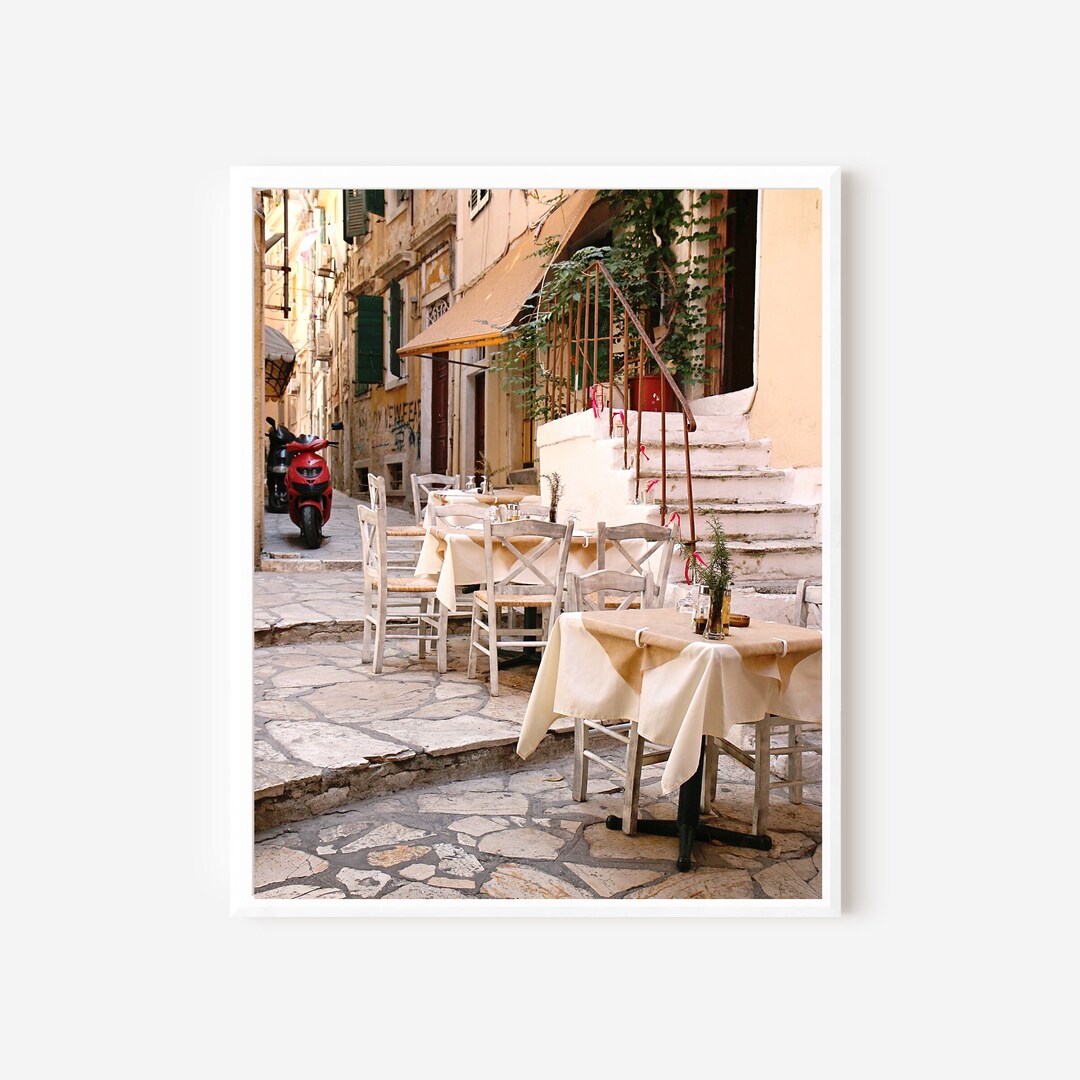 Corfu Cafe Print, Mediterranean Wall Art, Greek Taverna Photography - Etsy