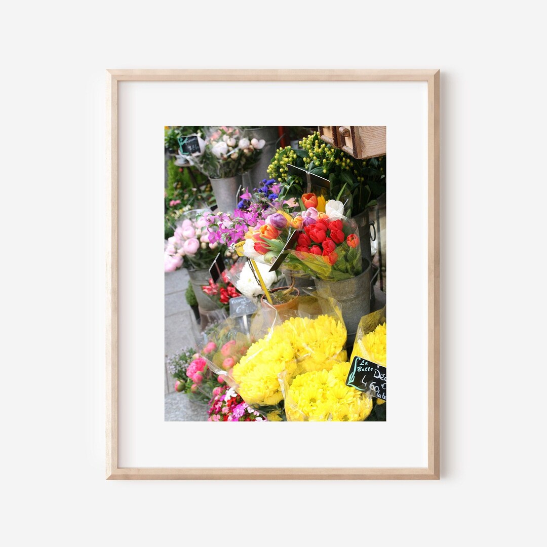 Paris Flower Shop Print, French Floral Wall Art, Flower Market ...