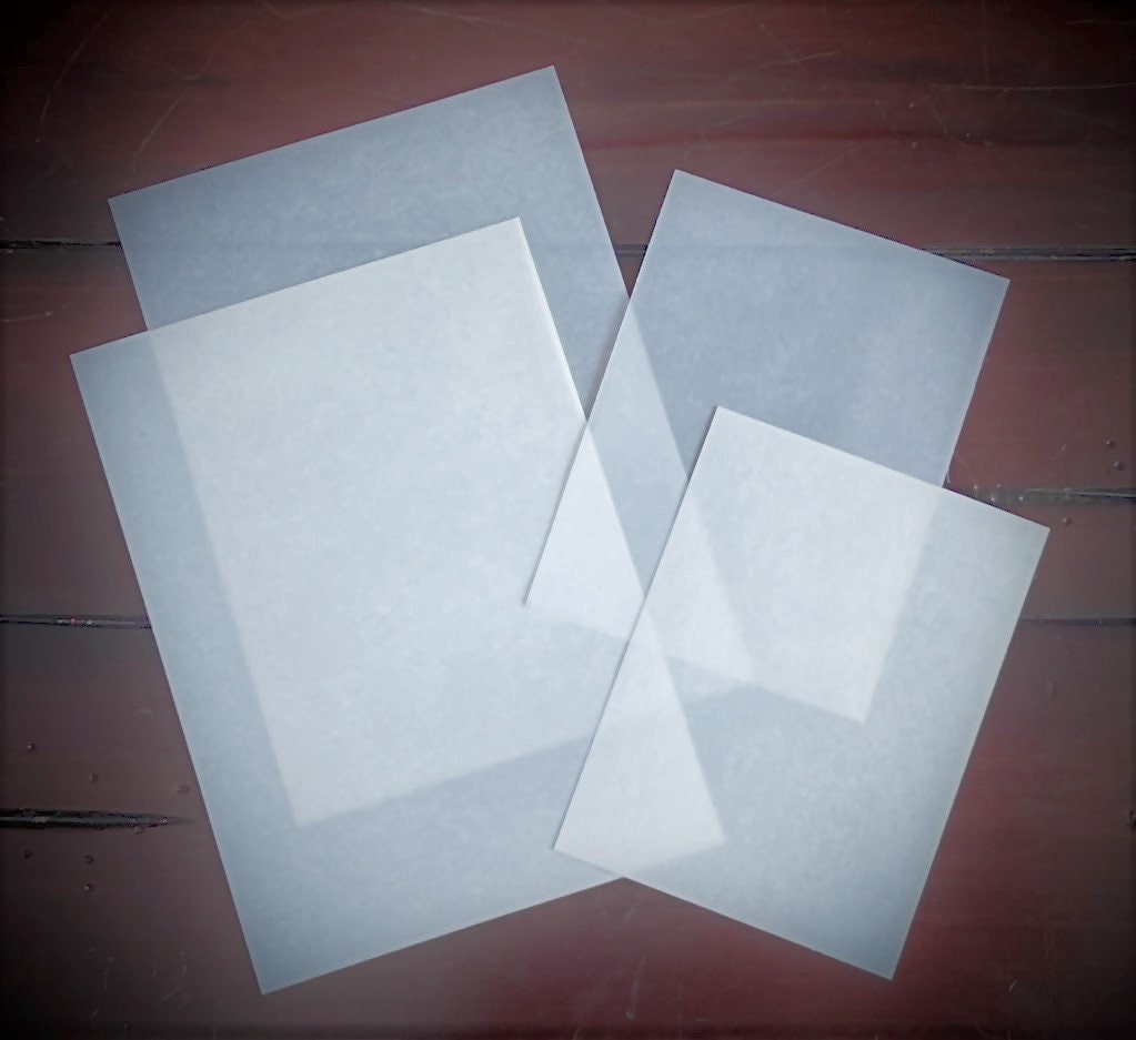4 Vellum Samples: 1 Each of 48lb and 29lb in Two Sizes - 5x7 and 3.75x5 ...