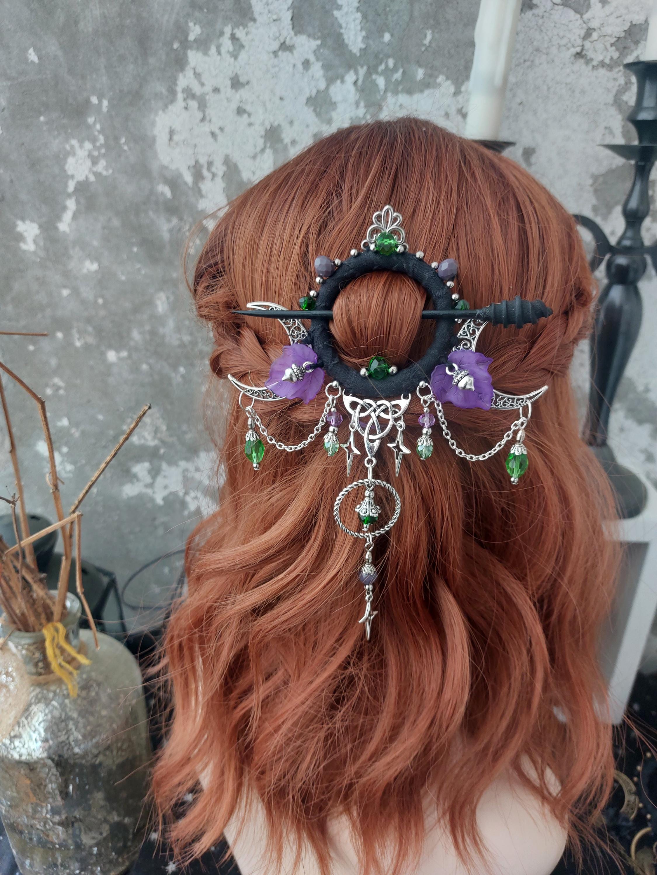 Handcrafted Fantasy Hair Pin, Recycled Wood, Filigree Hair Barrette - Etsy