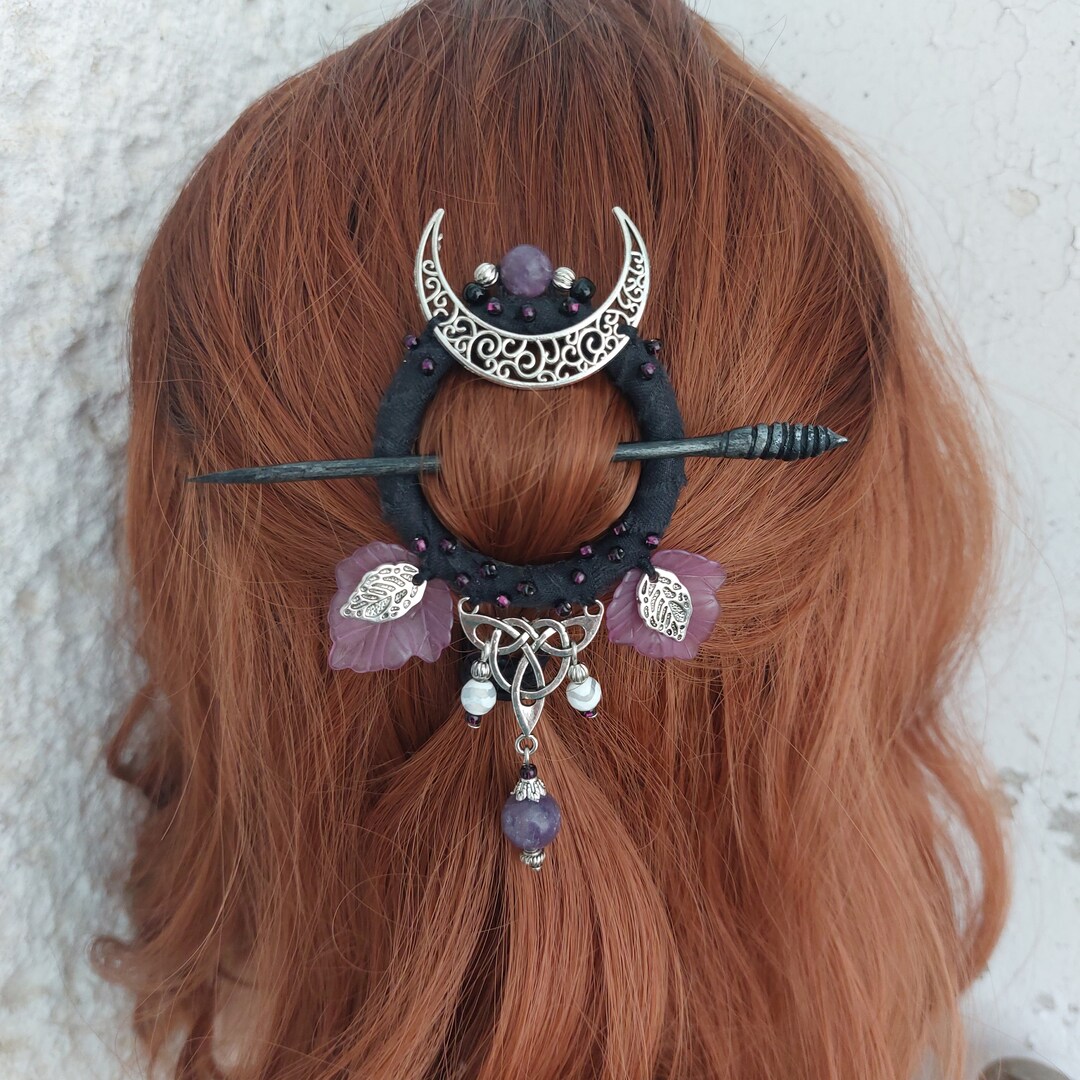 Moon Goddess Hair Pin, Fantasy Pagan Hair Pin, Faerie Witch Hair ...