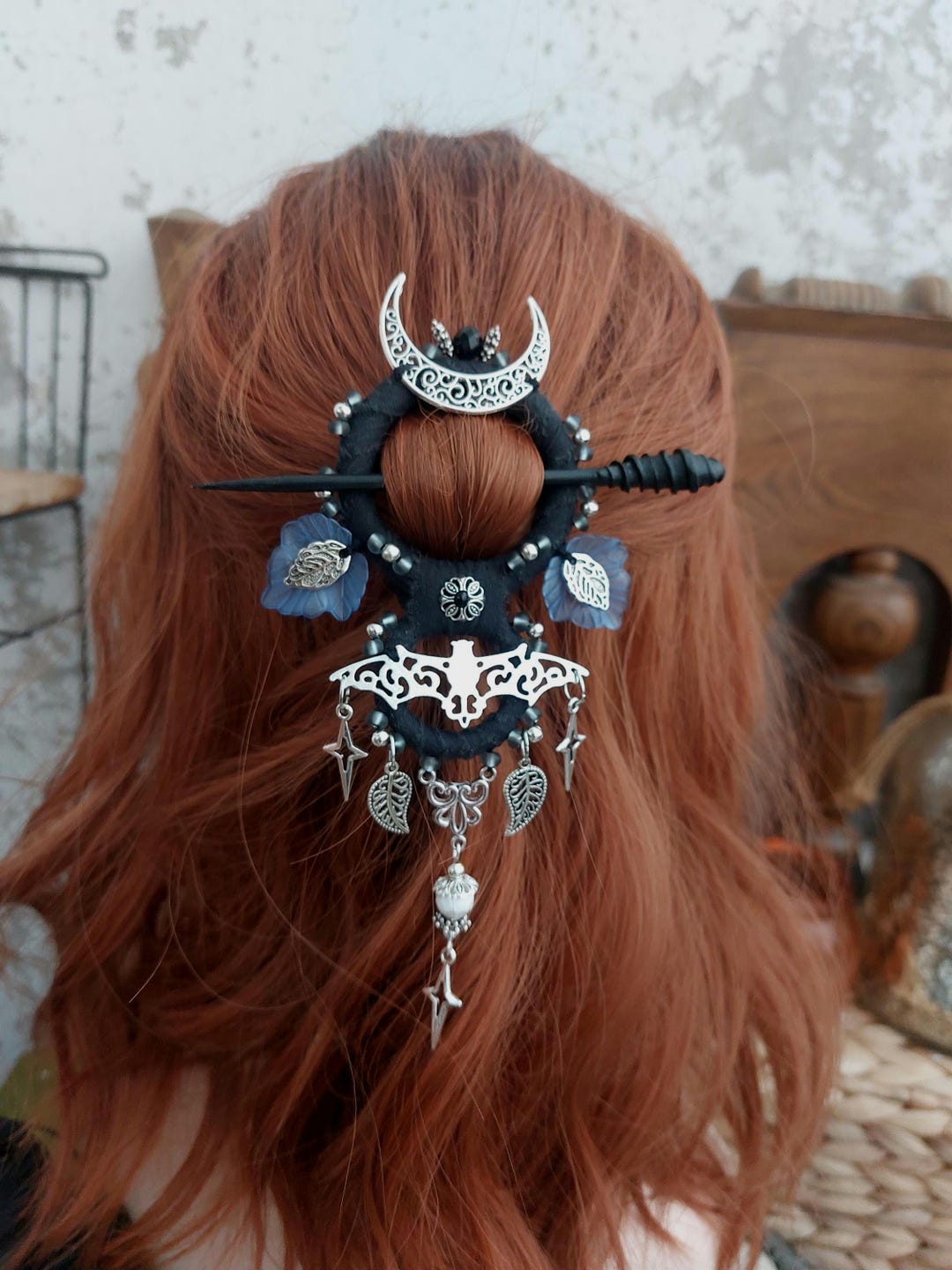 Moon Goddess Hair Pin, Fantasy Pagan Hair Pin, Pagan Witch Hair ...