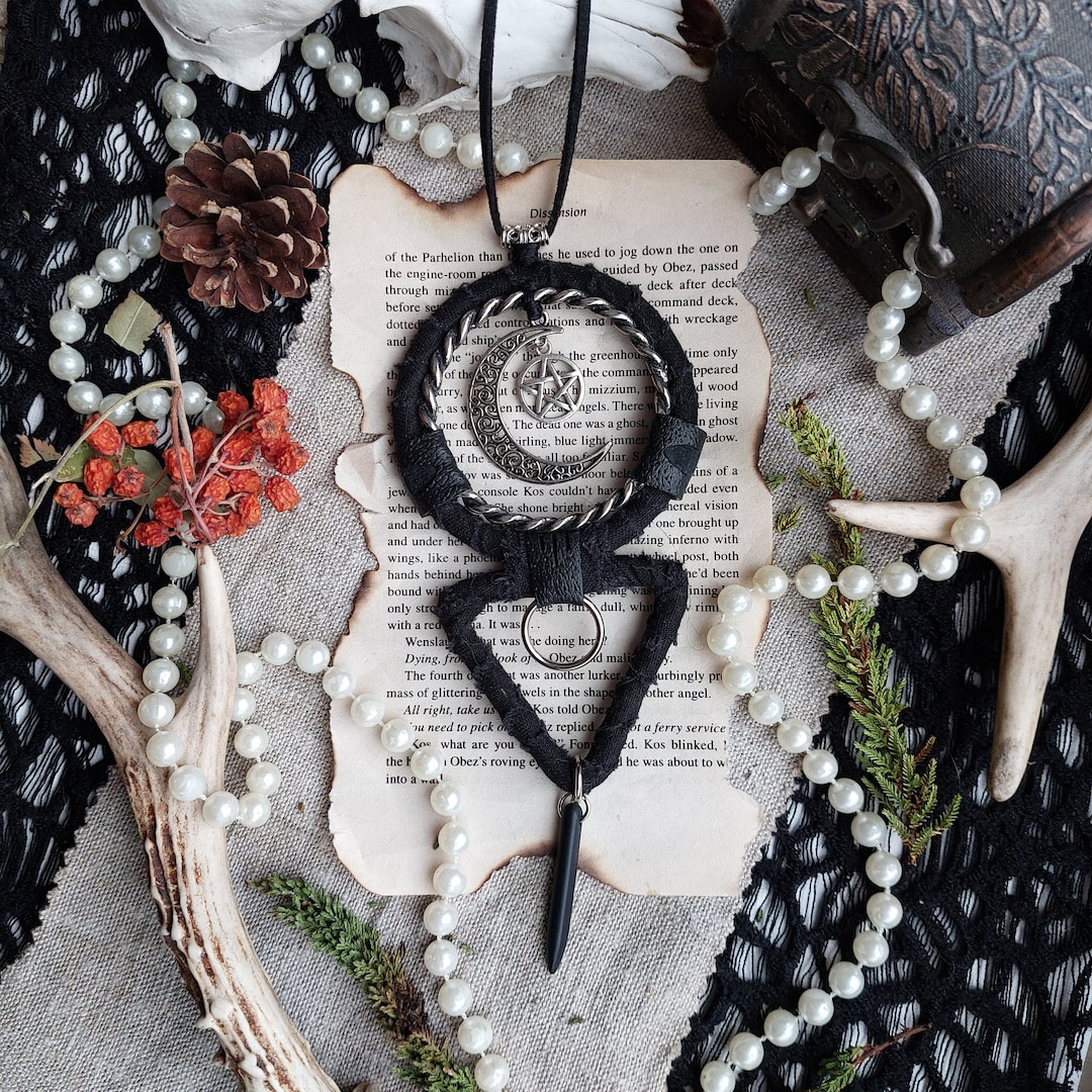 Moon Crescent Necklace, Witchy Necklace, Gothic Necklaces, Occult ...