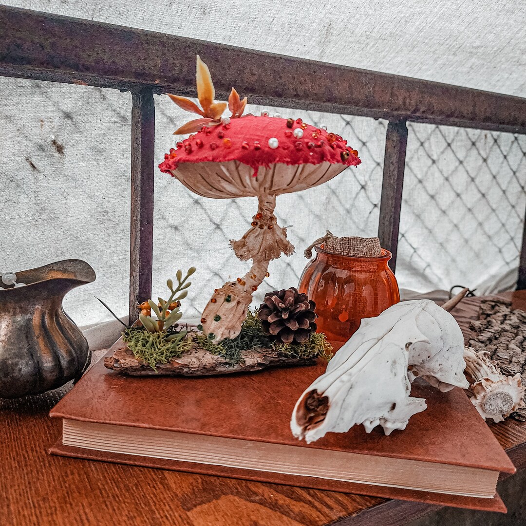 Fairy Mushroom Textile Art - Colorful Toadstool Sculpture -textile ...
