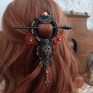 Serpent Hair Pin, Fantasy Pagan Hair Pin, Pagan Witch Hair Barrette ...