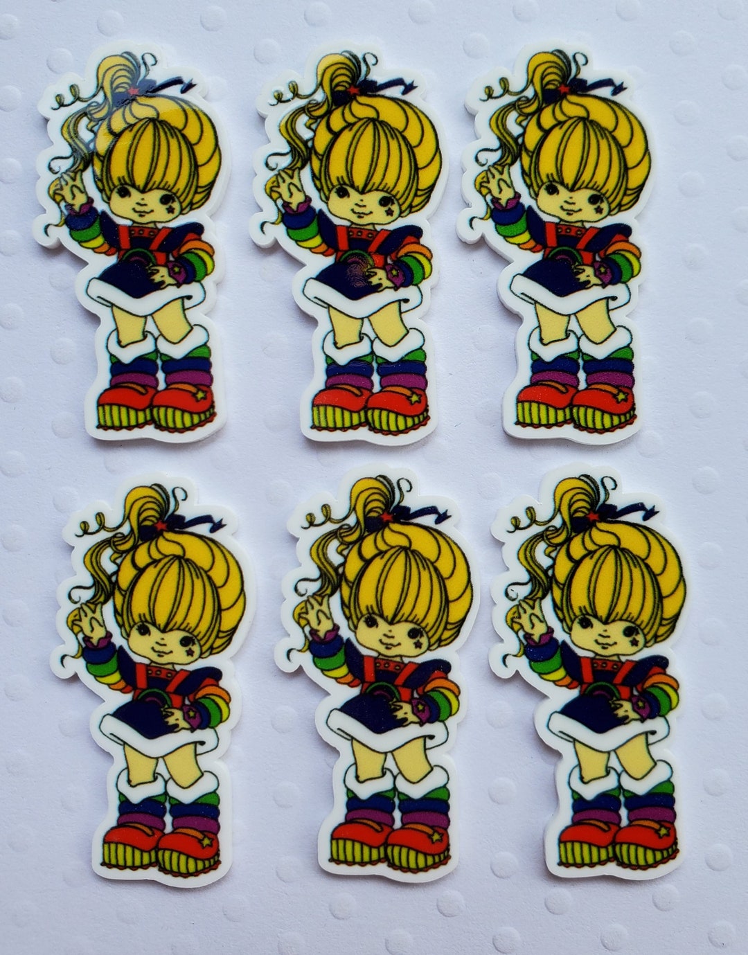 Set of 6 Glossy Planar Resin Flatbacks Rainbow Space Girl - Etsy