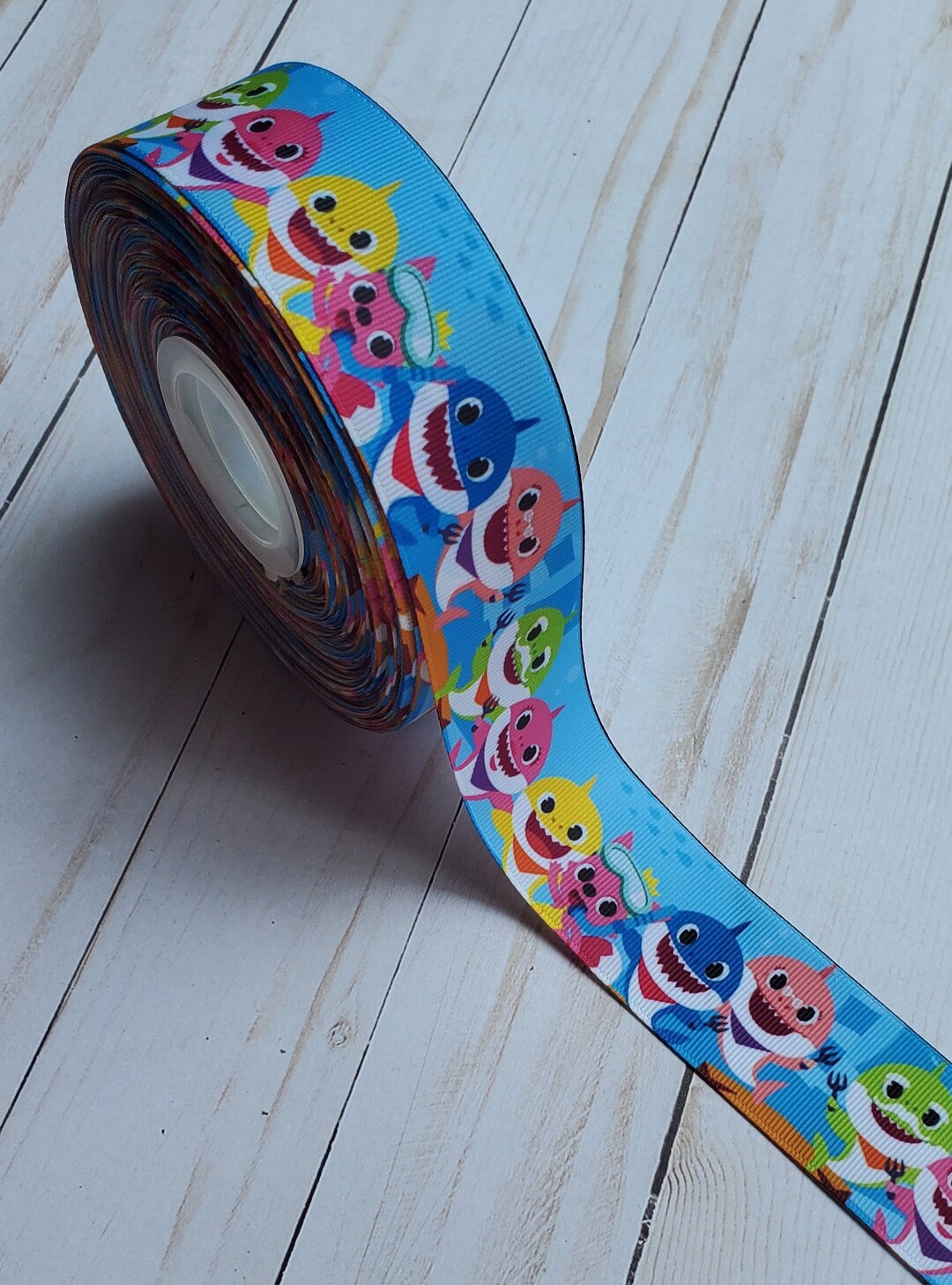 5 Yards of 1.5" Grosgrain Ribbon - Ocean Life Family of Sharks ...