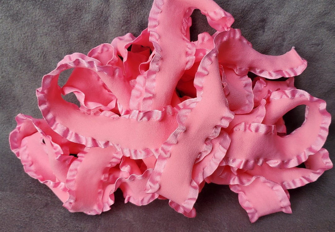 5 Yards of 1.5" Satin Double Ruffle Ribbon in Bubblegum Pink - Etsy