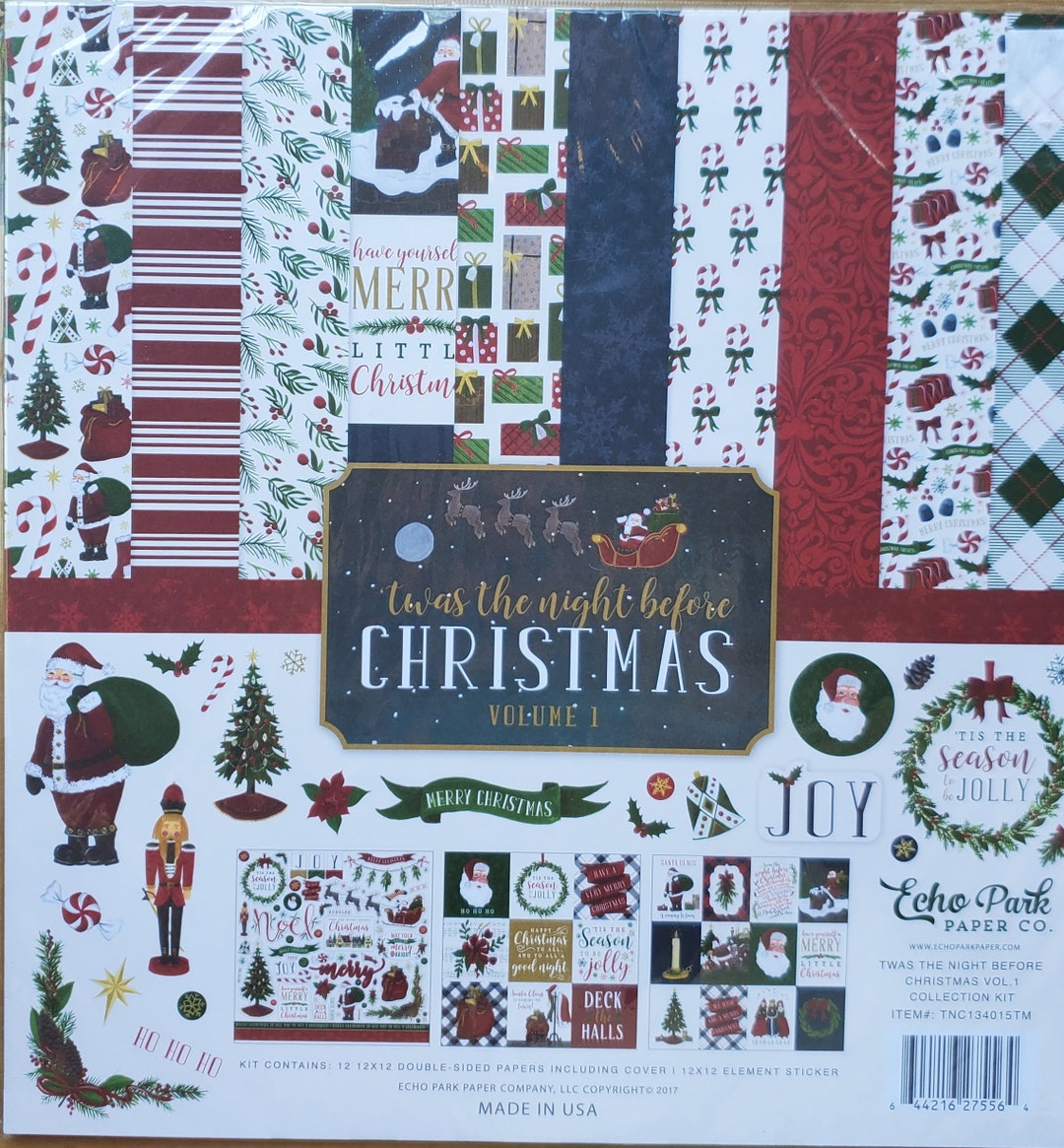 Echo Park Twas the Night Before Christmas 12x12 Paper Collection Kit for Scrapbooking and Paper ...
