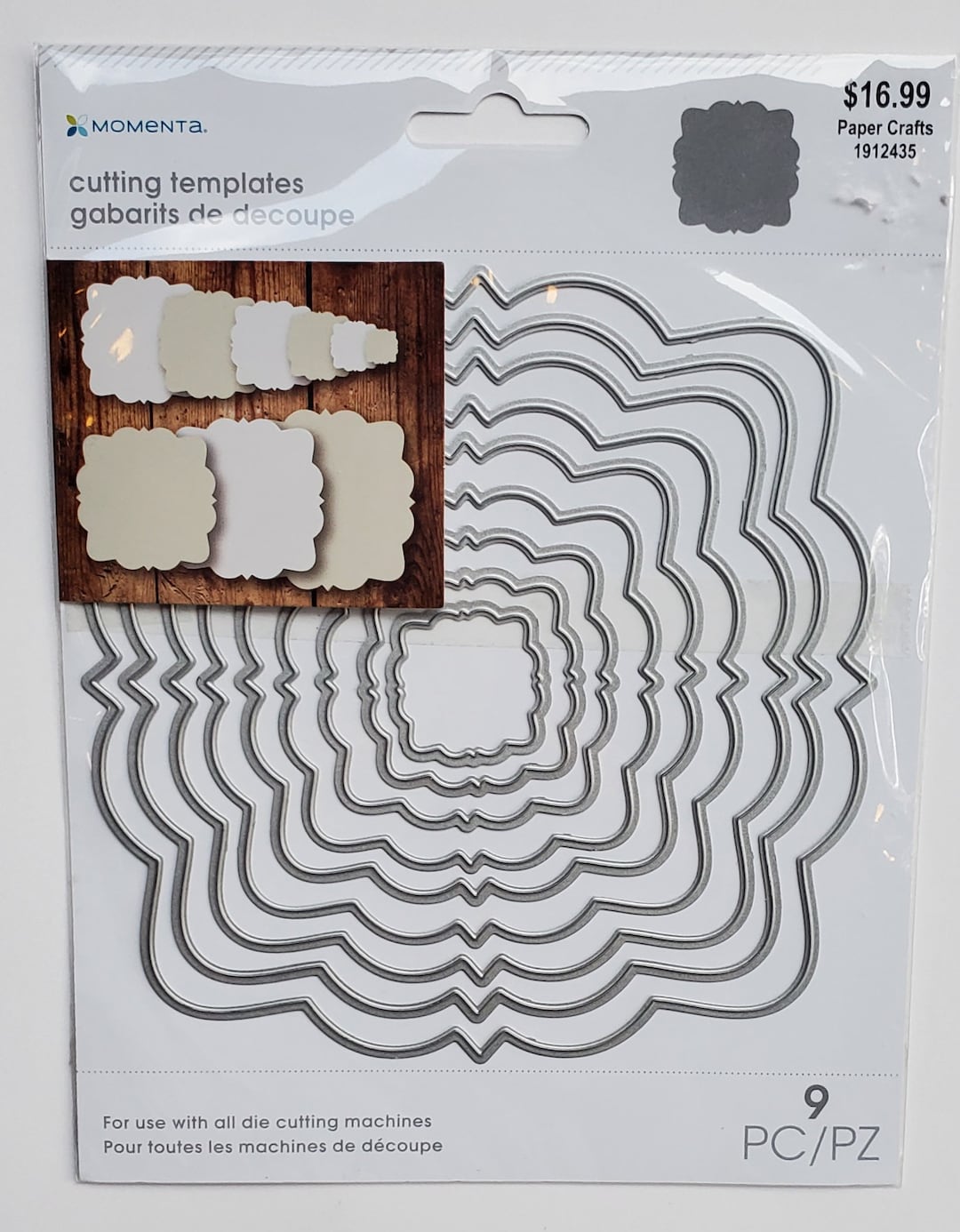 Set of 9 Nested Decorative Frame Dies by Momenta Compatible With Sizzix ...