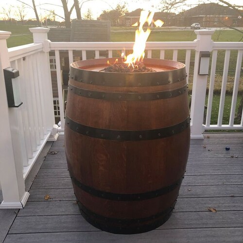 Barrel Height Wine Barrel Fire Pit - Etsy