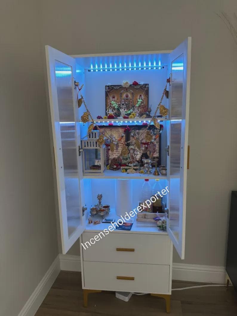 Mandir With Doors Hindu Pooja Mandir for Home, Wooden Temple ...