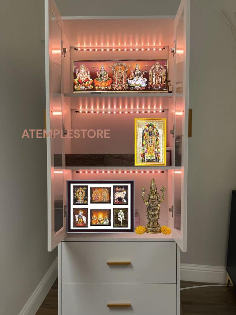 Mandir With Doors Hindu Pooja Mandir for Home, Wooden Temple ...