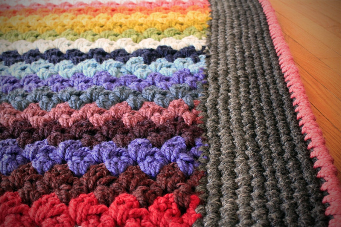 Rainbow Stripes Rug a Crochet Pattern - Etsy
