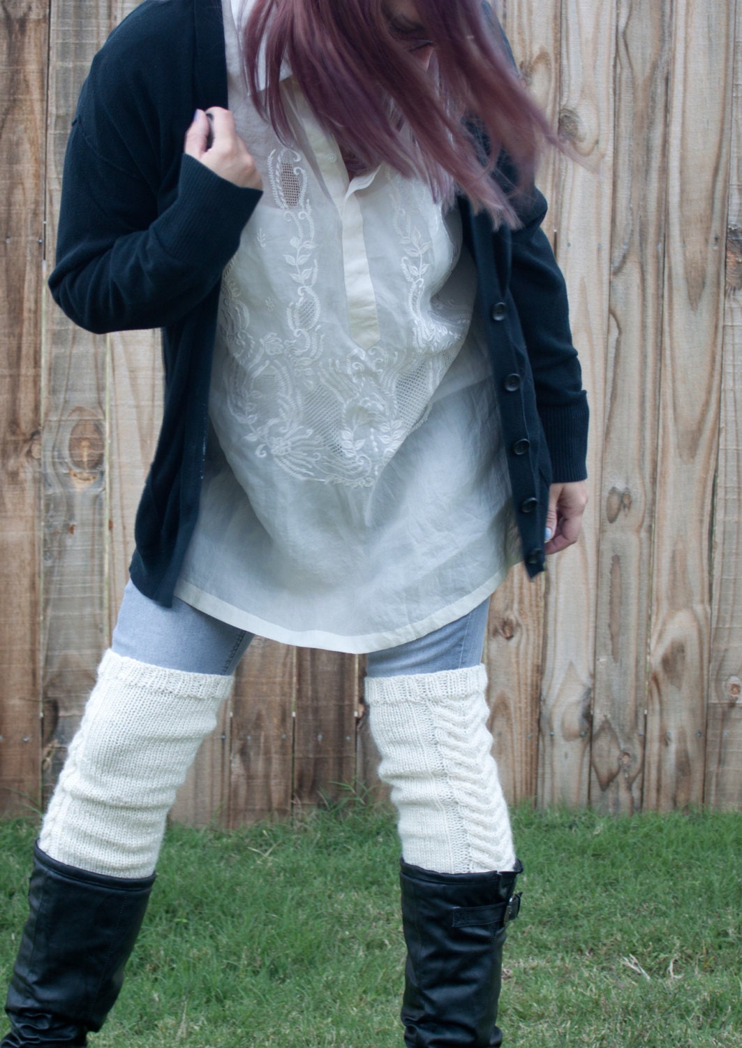 White Stag Over the Knee Boot Cuffs - A Knitting Pattern - Etsy