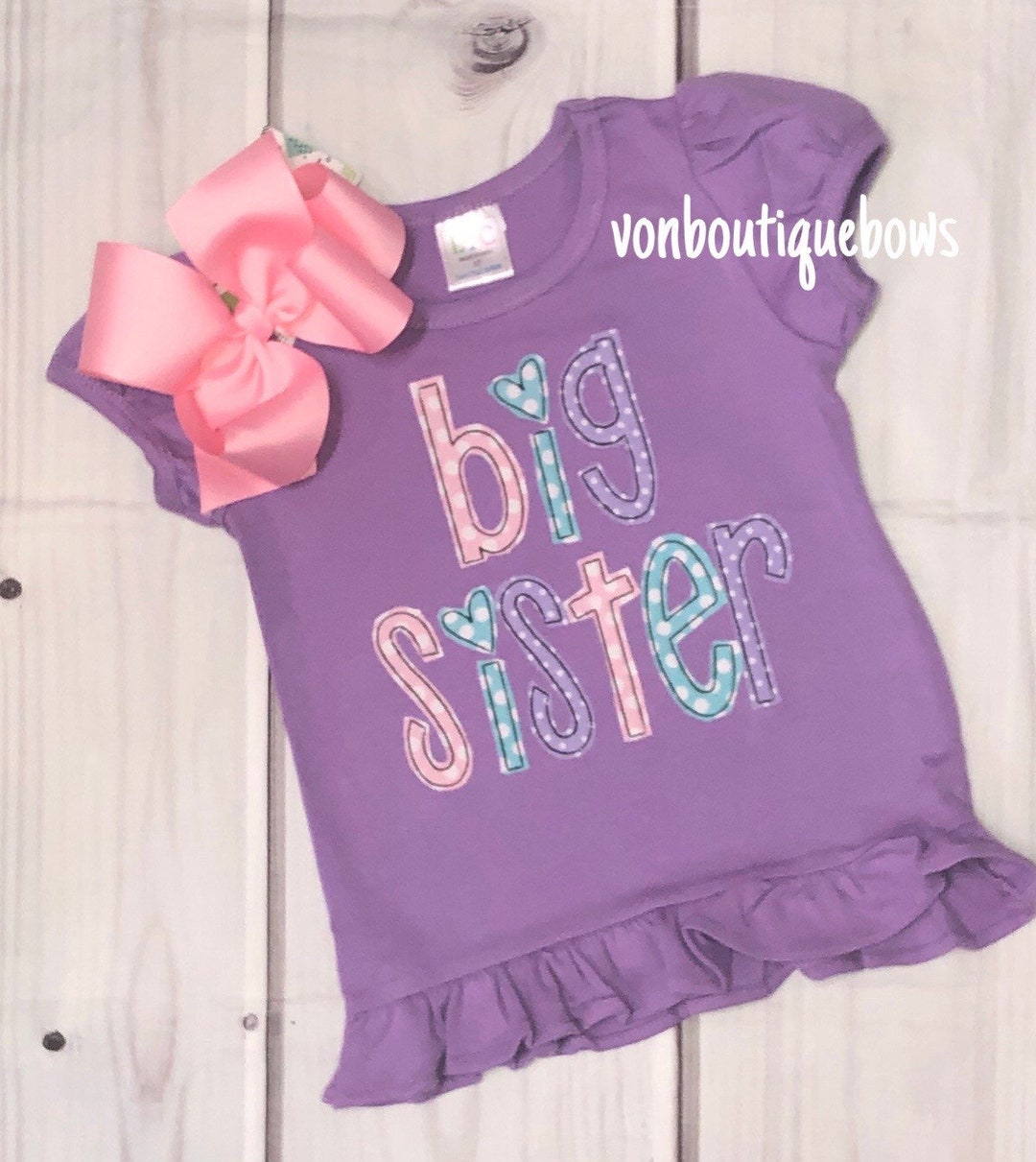 Rainbow Name Big Sister Monogram Shirt Personalized Vintage Raggy ...