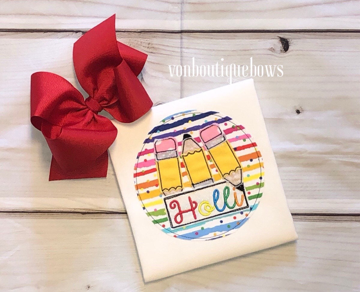 Lápiz Regreso a la escuela Primer día de escuela Boutique Bow | Etsy