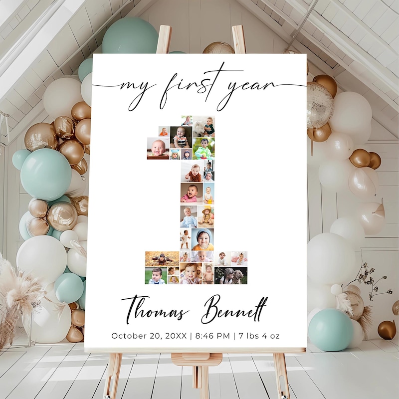 1st Birthday Print - Etsy Australia