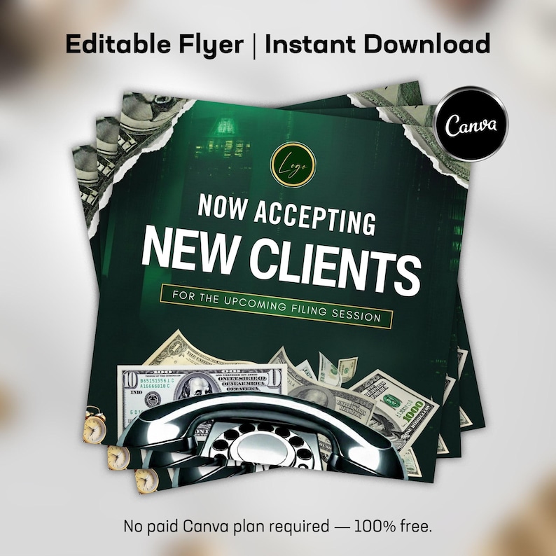 Tax Prep Flyer Bundle | Editable Tax Season Marketing Templates | Canva ...