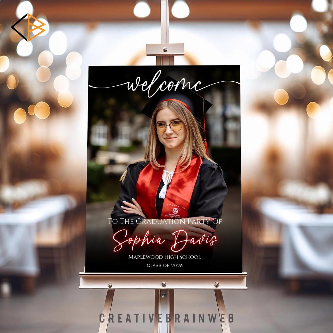 Photo Graduation Welcome Sign Template | Senior Graduation Party Poster ...