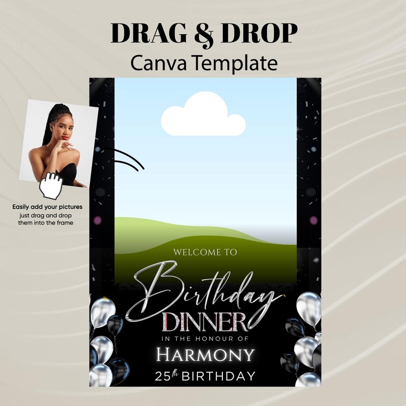 Editable Party Welcome Sign | Custom Celebration Poster Canva Template ...