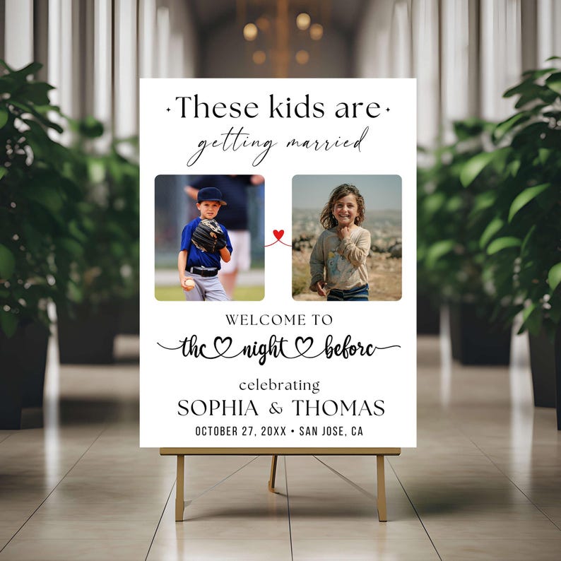 These Kids Are Getting Married Welcome Sign, Editable Canva Template ...