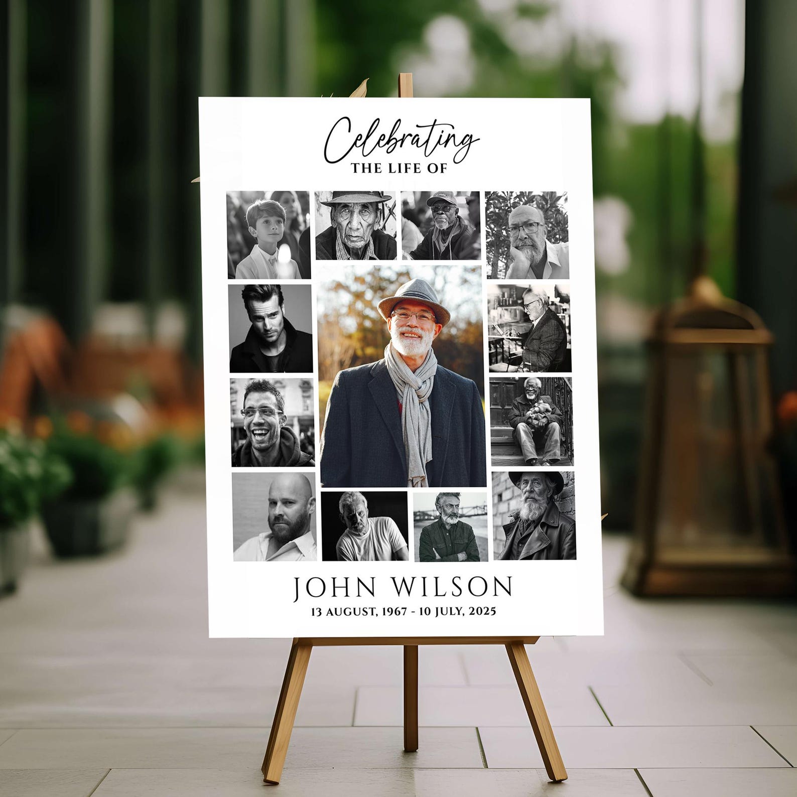Editable Funeral Photo Collage Template | Memorial Poster and Welcome ...