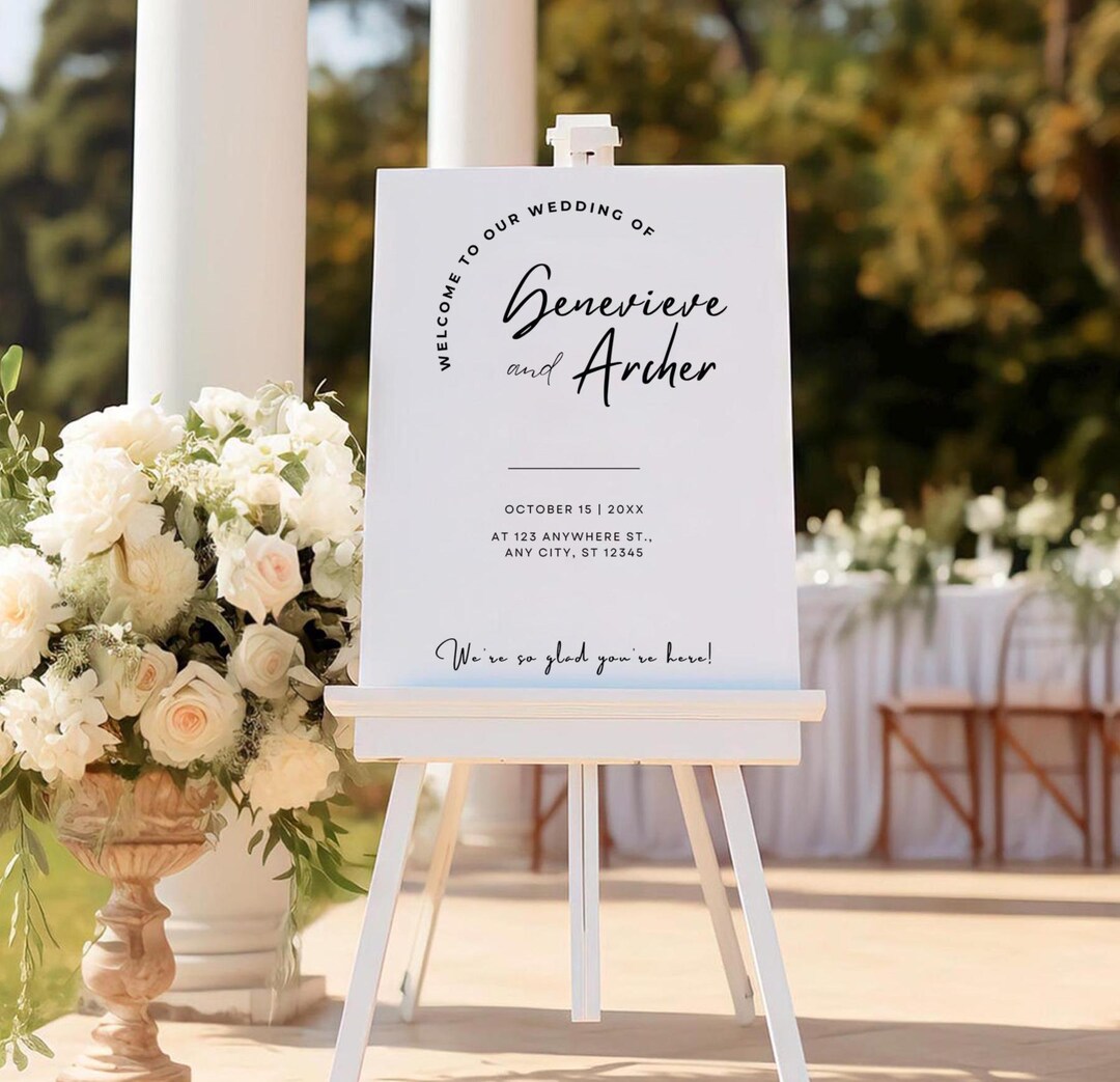 Minimalist Wedding Welcome Sign Template: Elegant Printable Poster ...