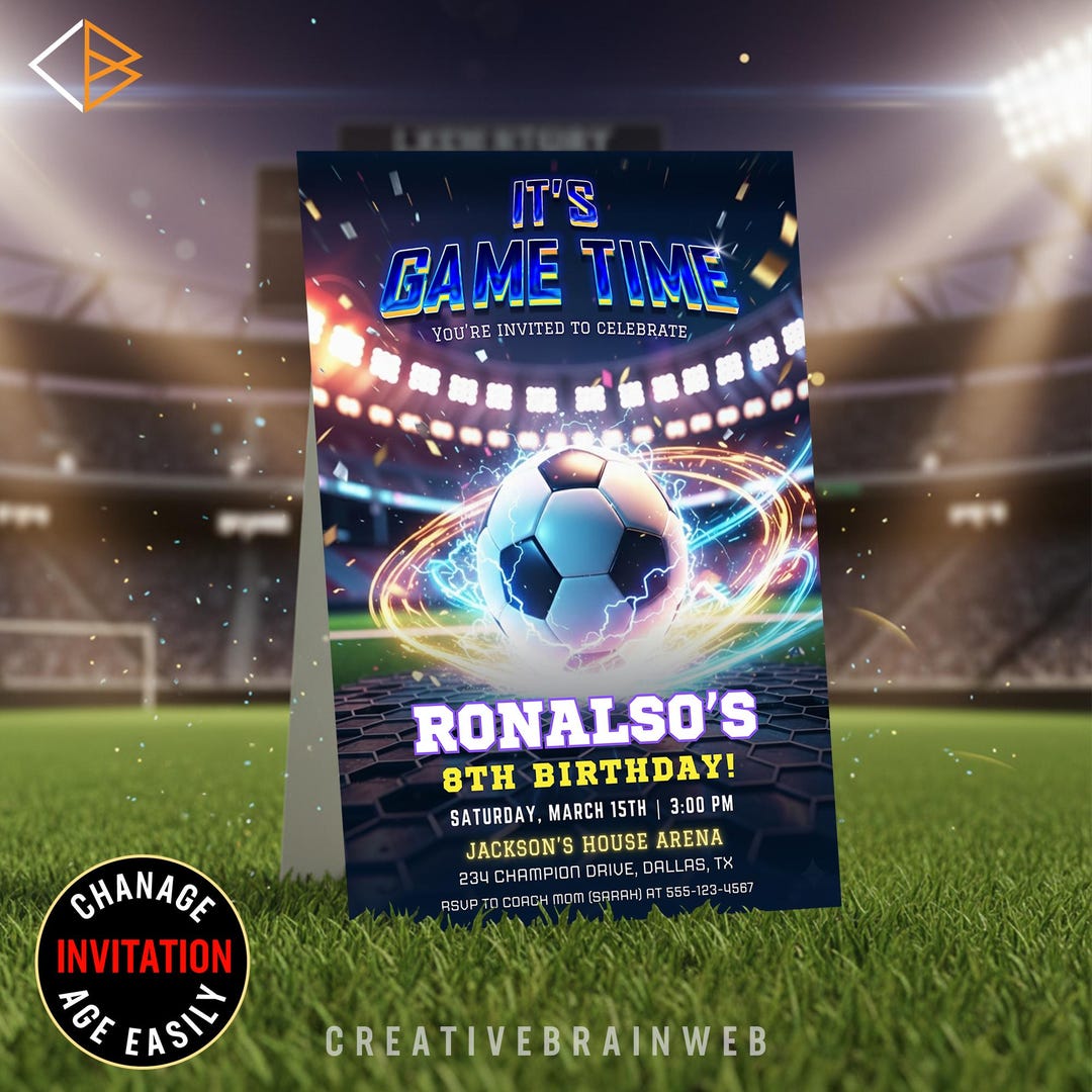 Football Birthday Invitation Template | Game Time Sports Party Invite ...
